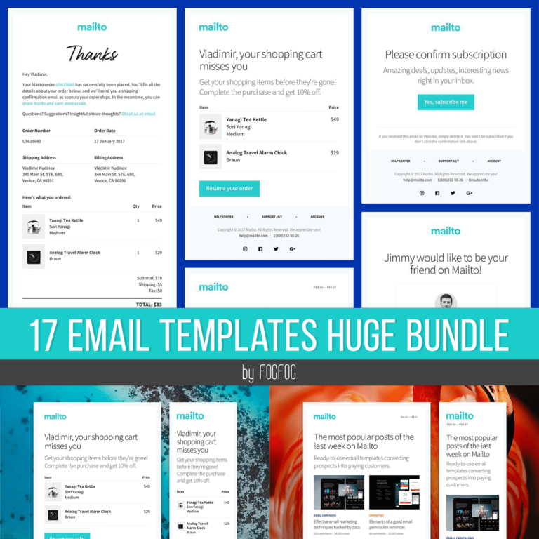 17 Email Templates Huge Bundle – MasterBundles