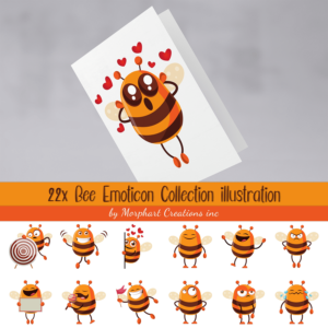 22 Bee Emoticon Collection Illustration – MasterBundles