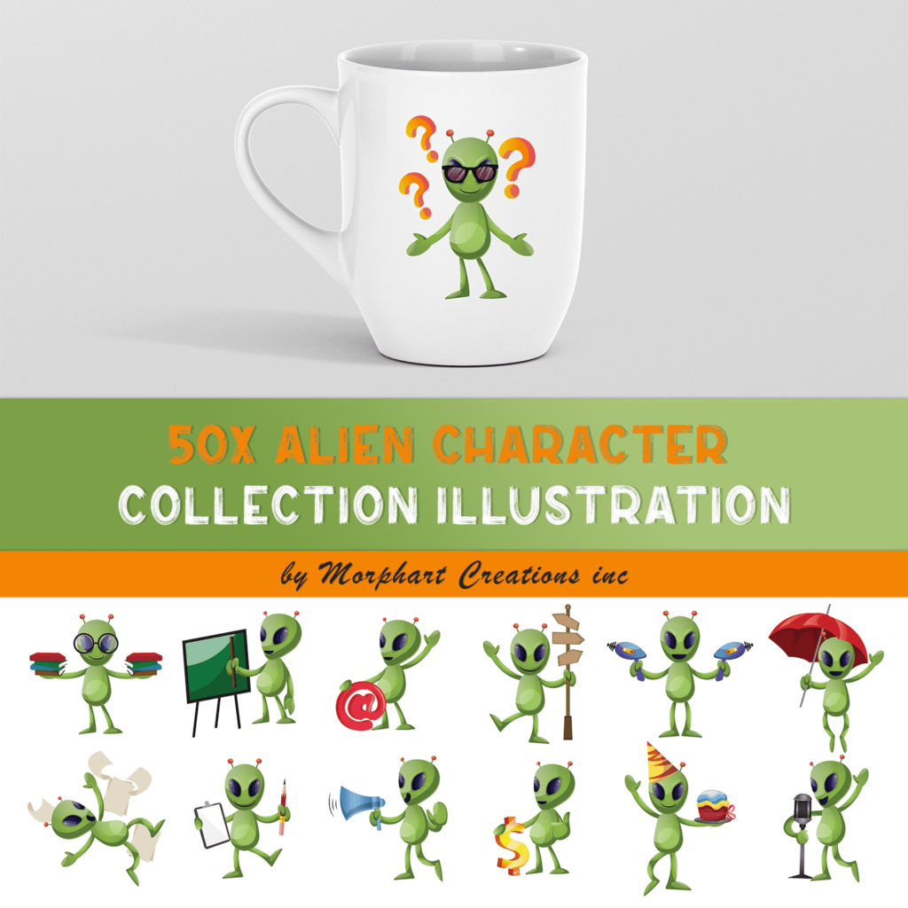 50 Alien Character Collection Illustration – MasterBundles