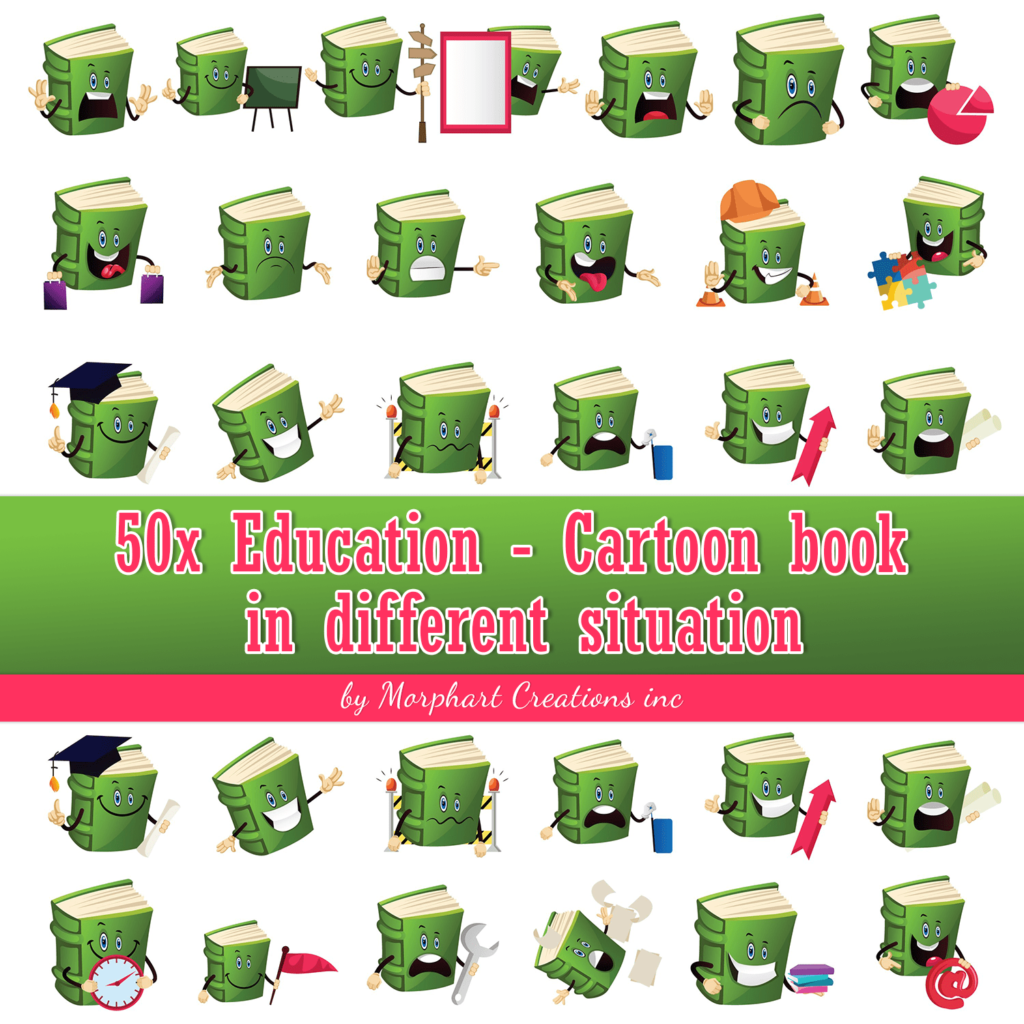 50 Education - Cartoon Book In Different Situation – MasterBundles