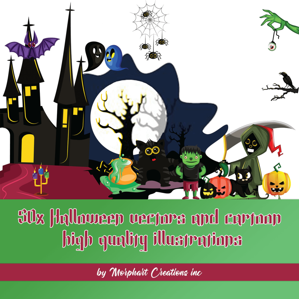 Creepy Halloween Clipart, Halloween Ghost | Master Bundles
