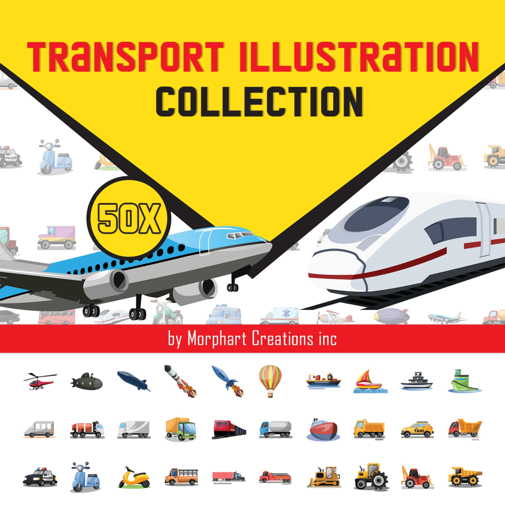 50 Transport Illustration Collection – MasterBundles