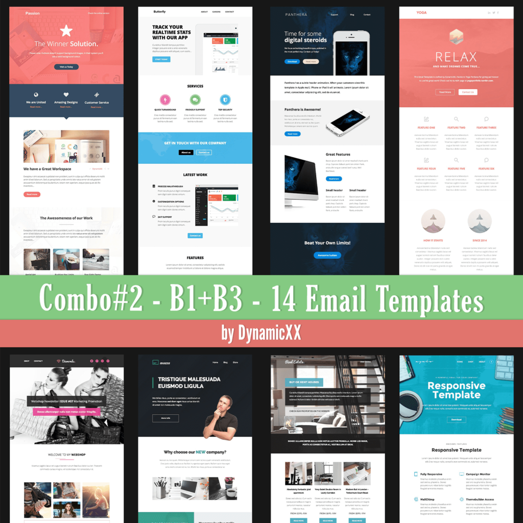14 Email Templates Pack – MasterBundles