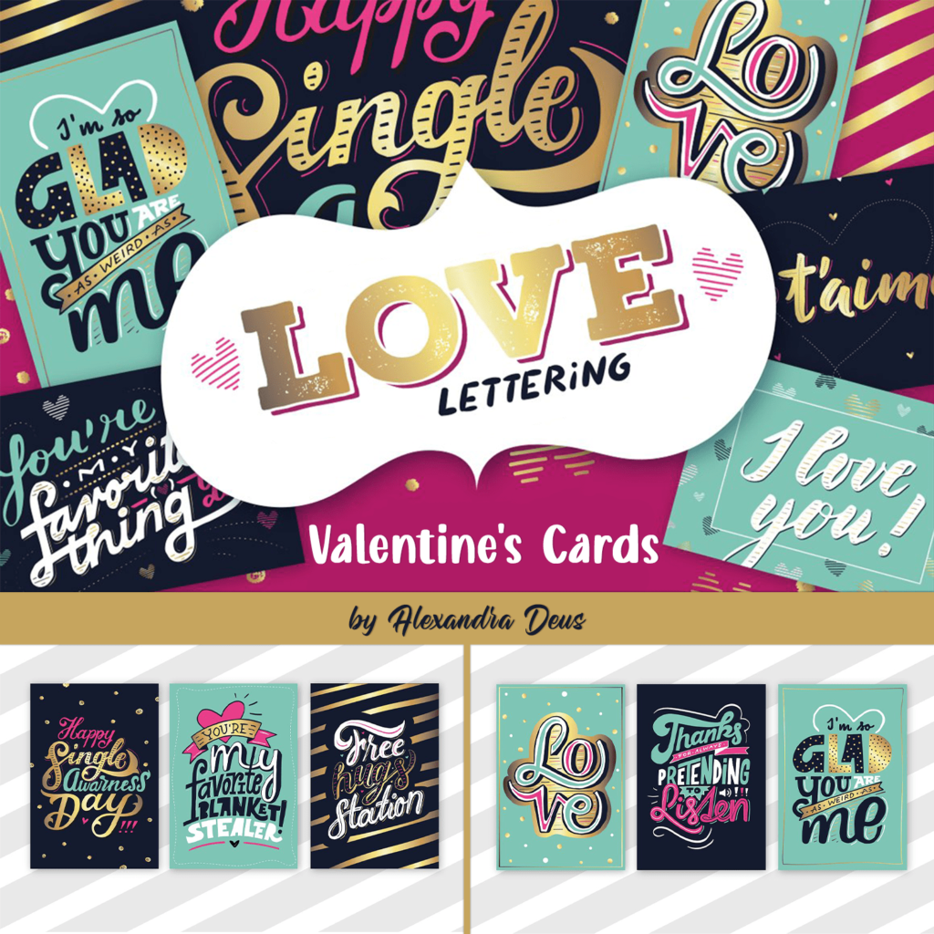 Love Lettering | Valentine's Cards – MasterBundles