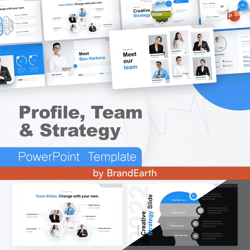 Profile, Team & Strategy Powerpoint Template – MasterBundles