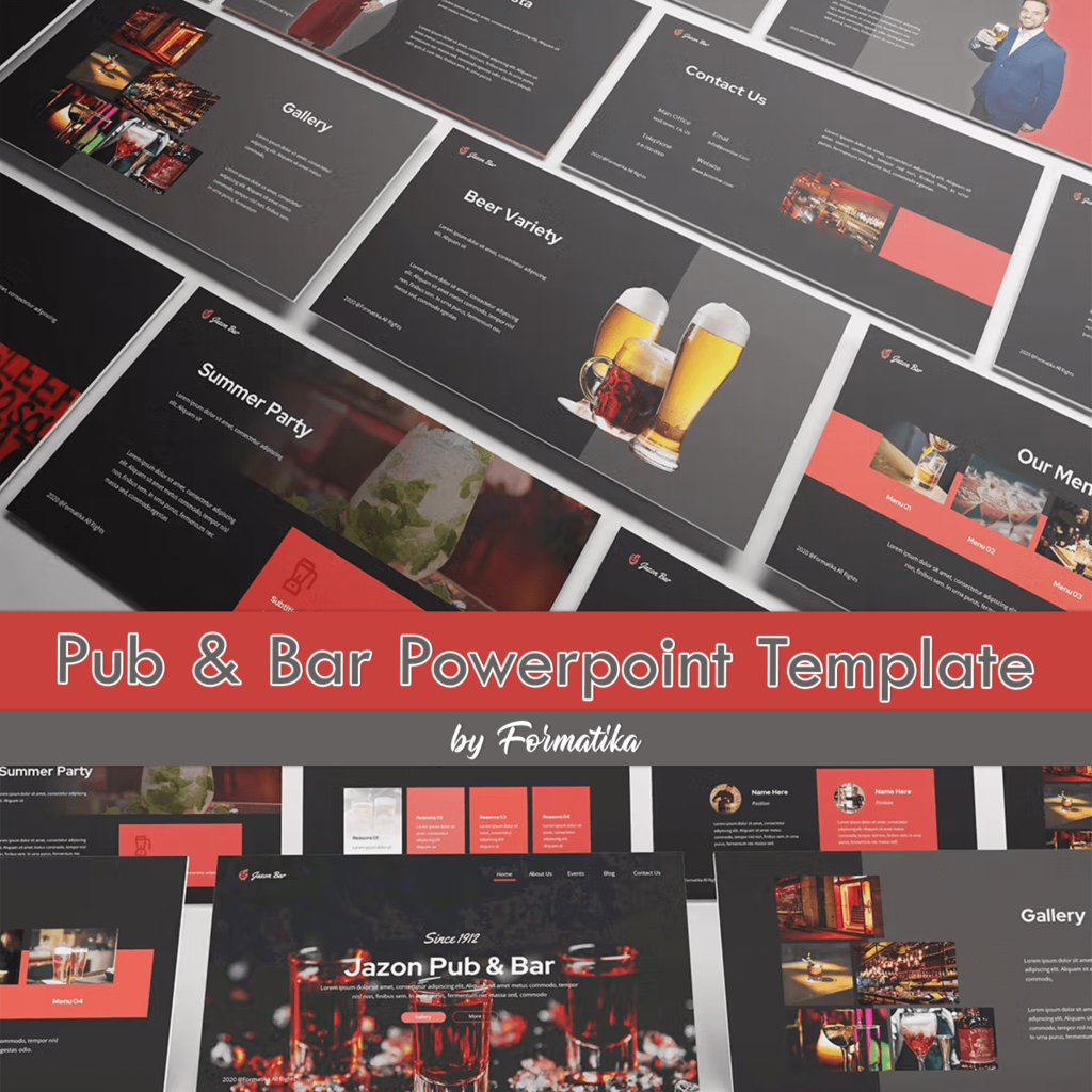 Pub & Bar PowerPoint Template – MasterBundles
