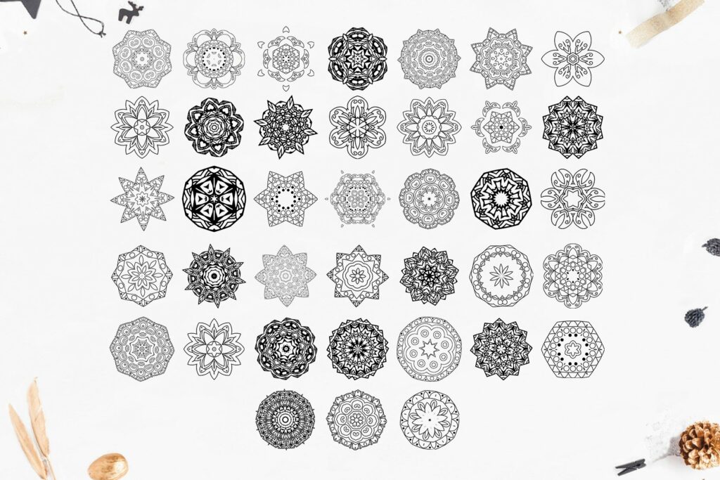 280 Ethnic Mandalas Square and Round | Master Bundles