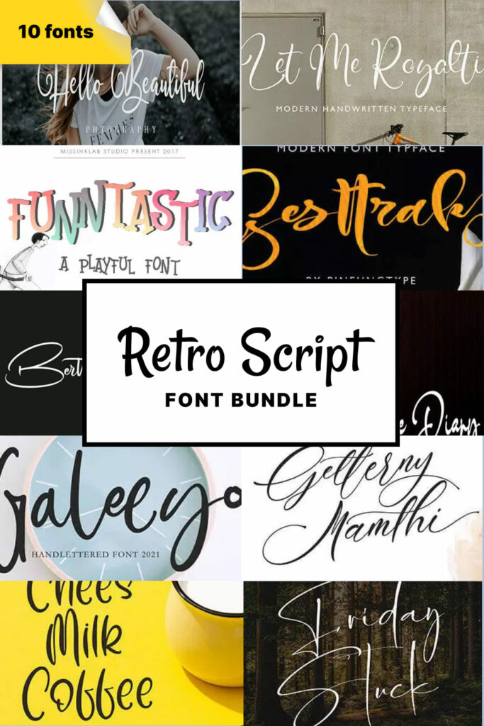 10 Retro Script Fonts Bundle – MasterBundles