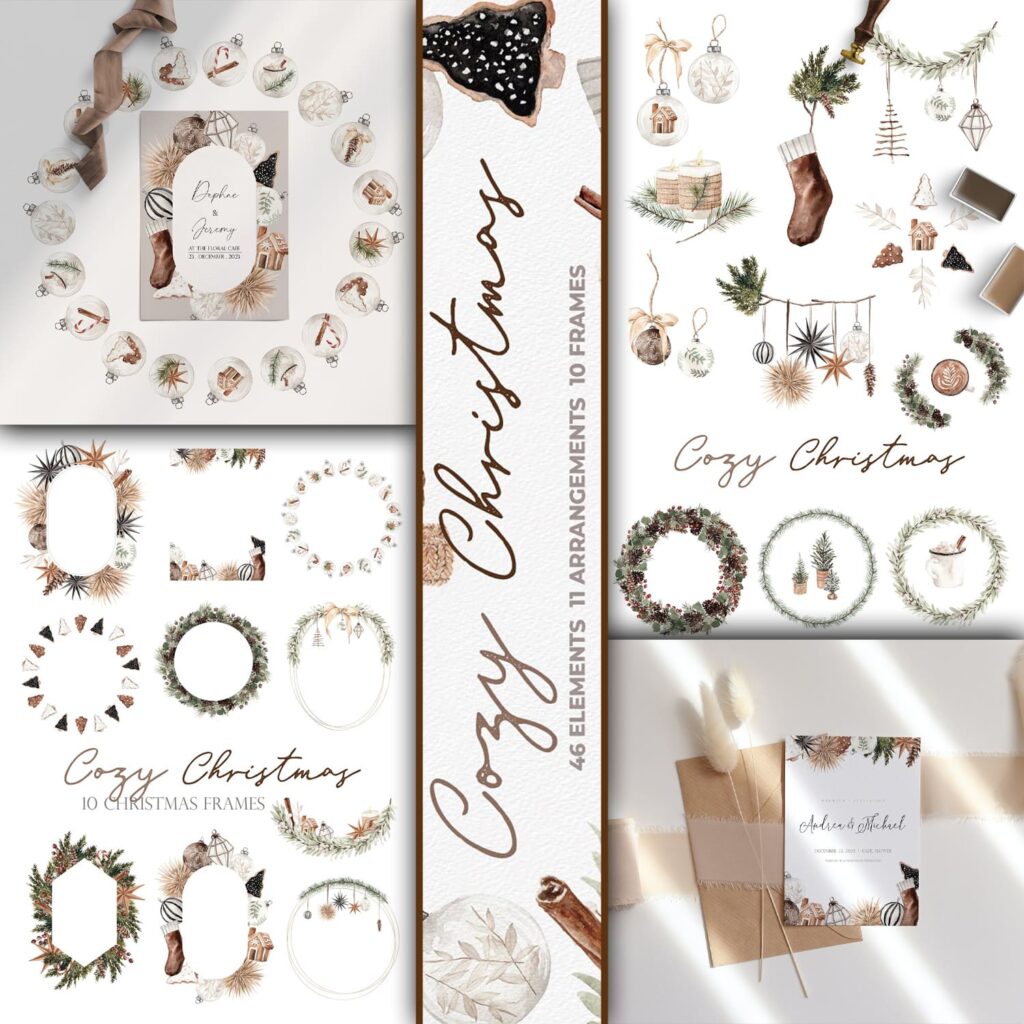 Watercolor Clipart - Cozy Christmas – MasterBundles