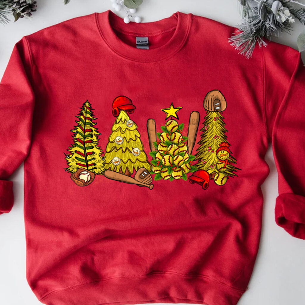 Softball Christmas Tree PNG Sublimation - MasterBundles