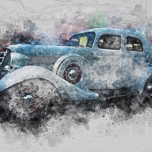 Bundle of 12 VINTAGE CLASSIC CARS HQ Graphics Ready to Print with ...