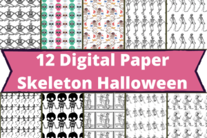 12 Digital Paper Skeleton Halloween Jpg – MasterBundles