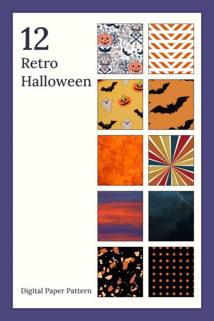 12 Retro Halloween Digital Paper Pattern – MasterBundles