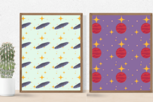 12 Space Digital Papers Patterns, KDP – MasterBundles