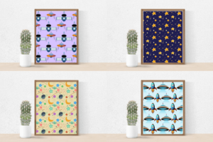 12 Space Digital Papers Patterns, KDP – MasterBundles