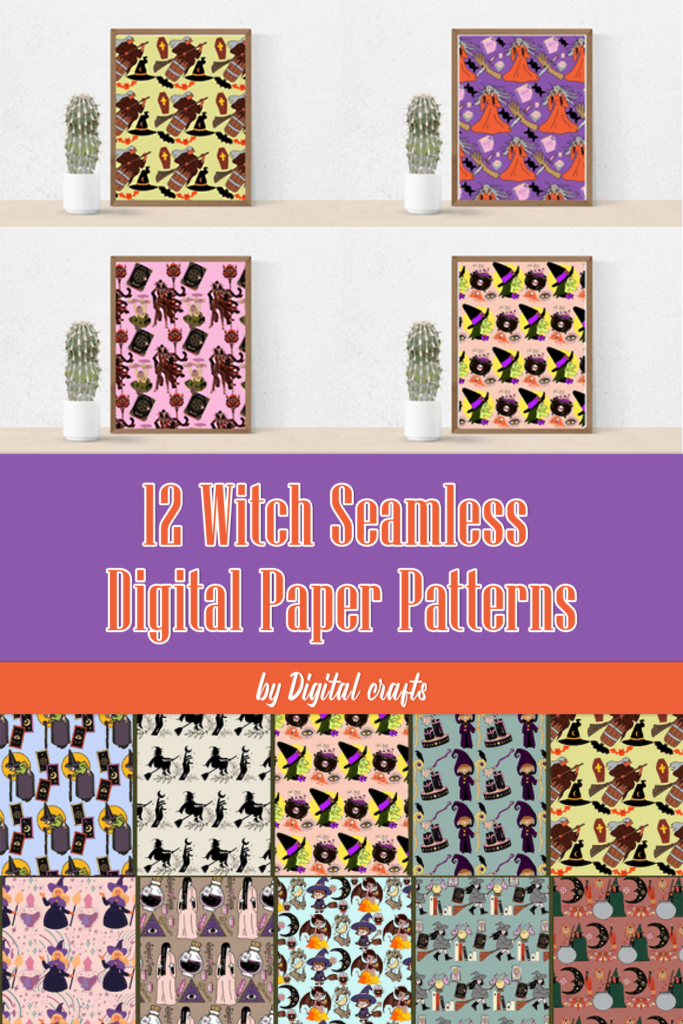 12 Halloween Witch Seamless Patterns – MasterBundles