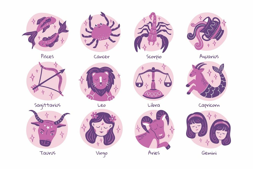 12 Zodiac Signs Illustration Set – MasterBundles