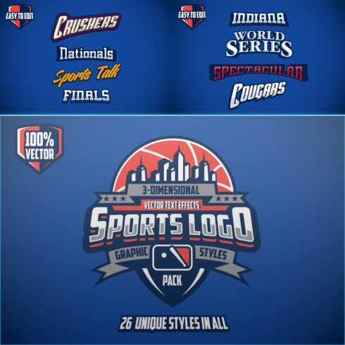 3D Sports Logo Graphic Styles Pack – MasterBundles