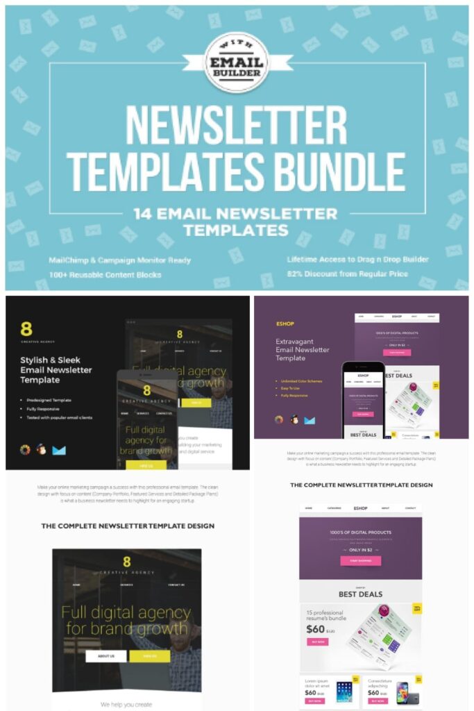 14 Email Newsletter Templates Bundle – MasterBundles