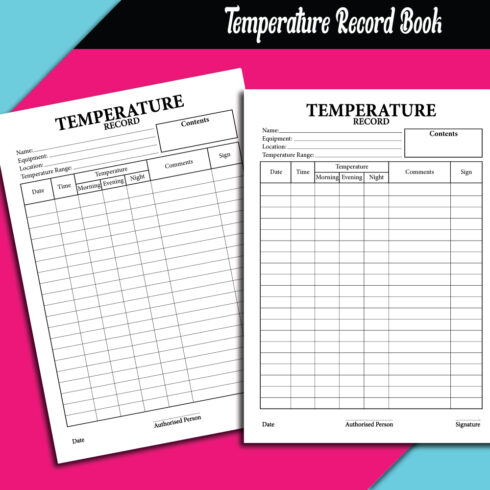 Temperature Log Book - KDP Interiors. | MasterBundles