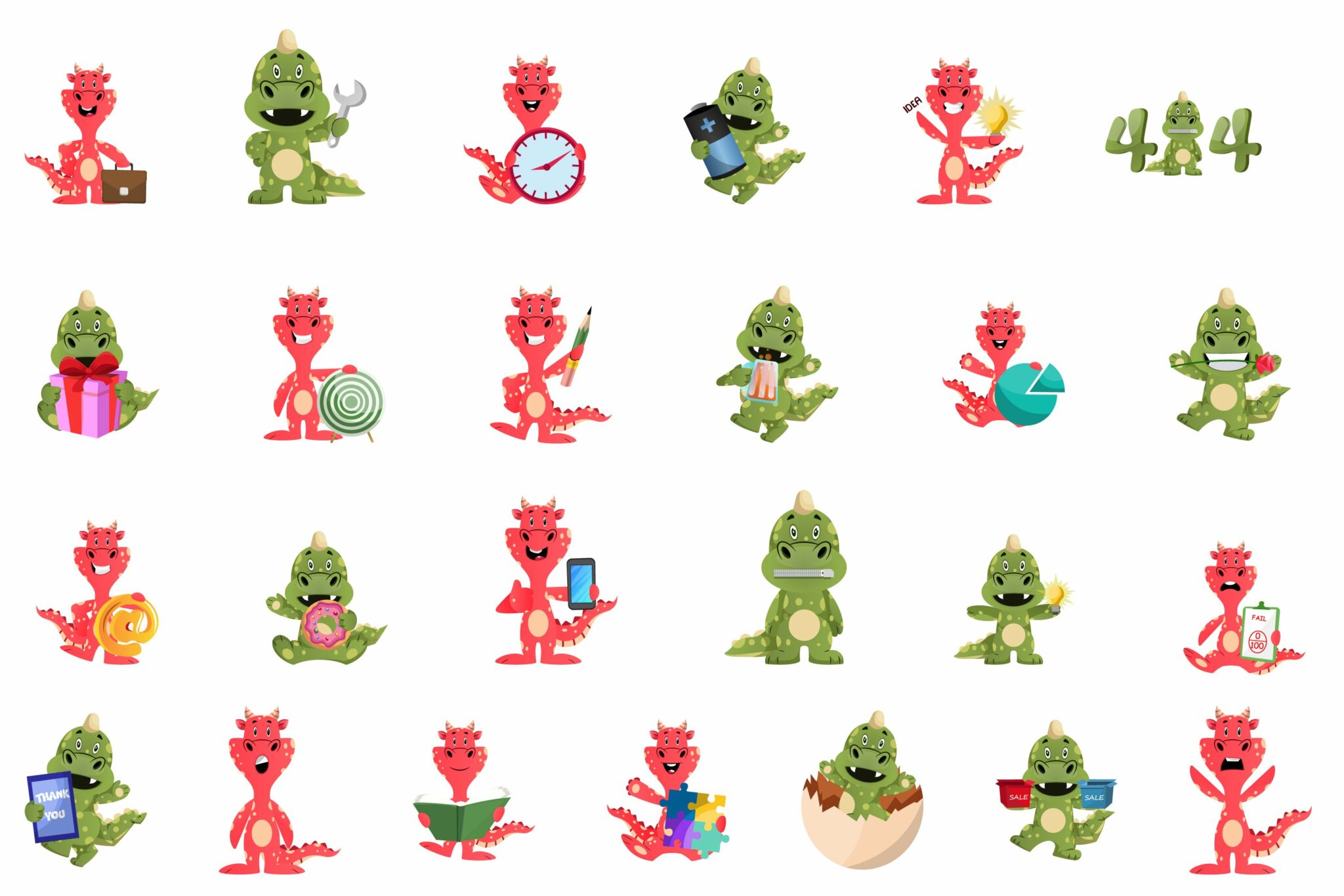 100 Ultimate Dino Character Illustrations Collection – MasterBundles