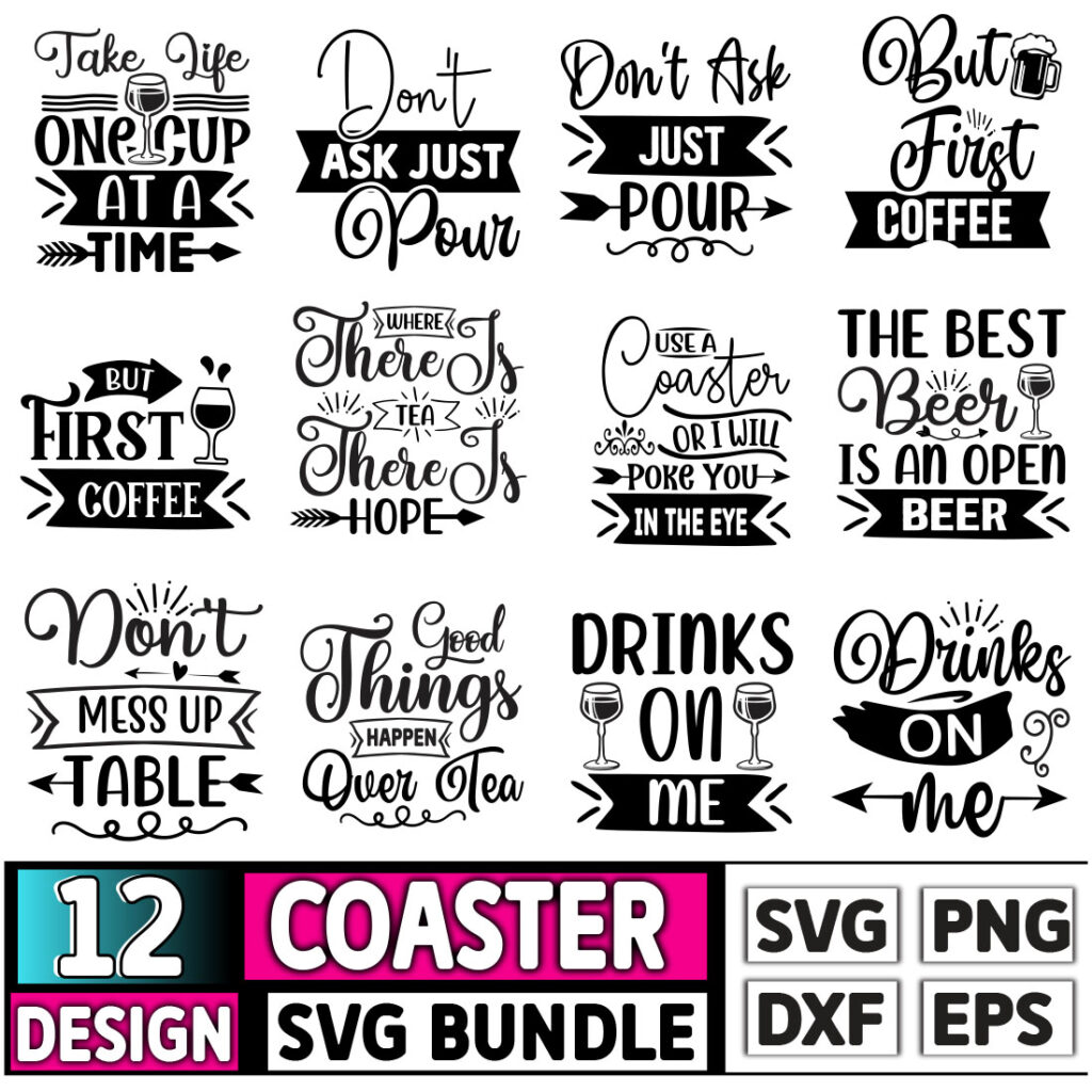 Coaster Svg Bundle, Coaster Svg Design - MasterBundles
