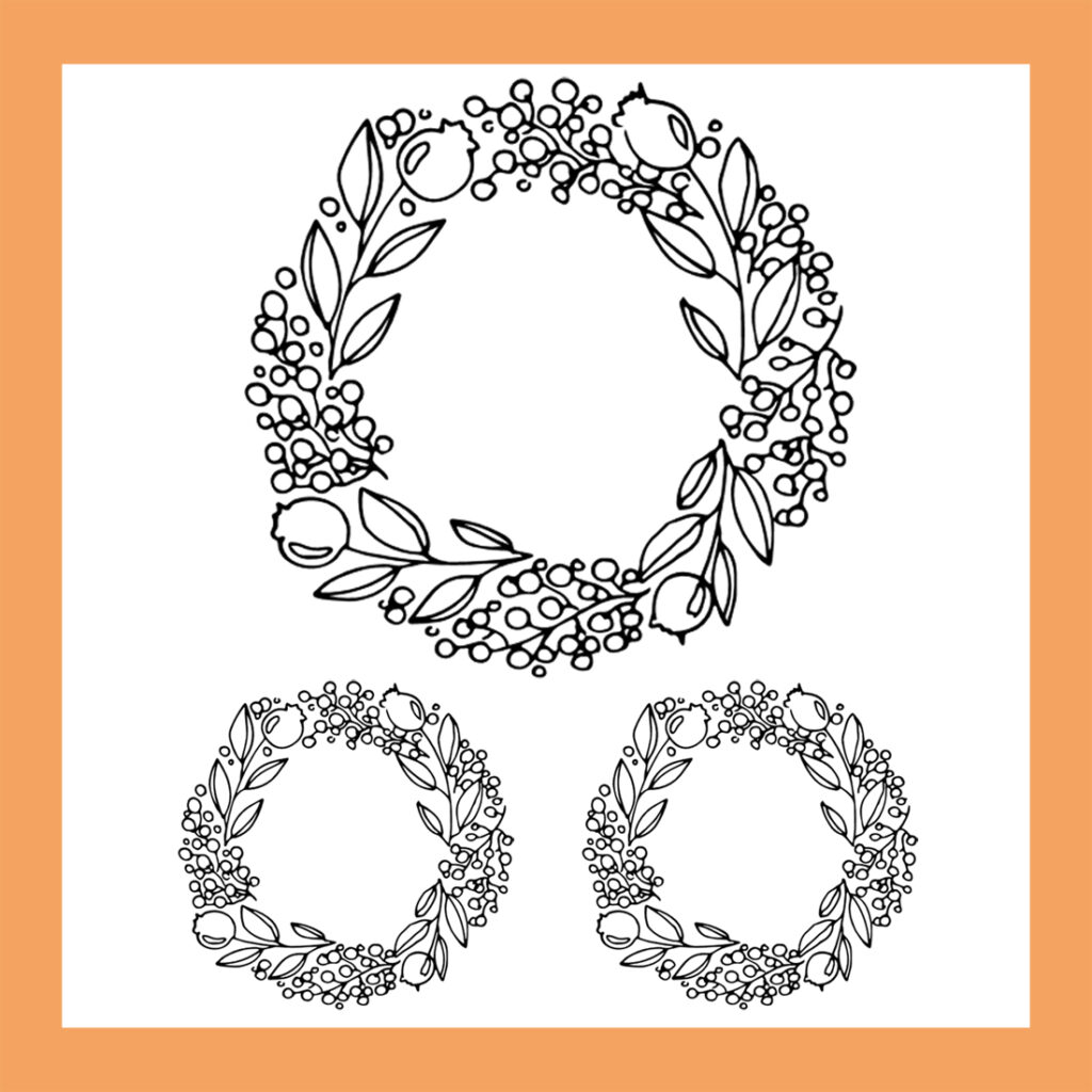 Round flower Frame hand drawn sketch doodles - MasterBundles