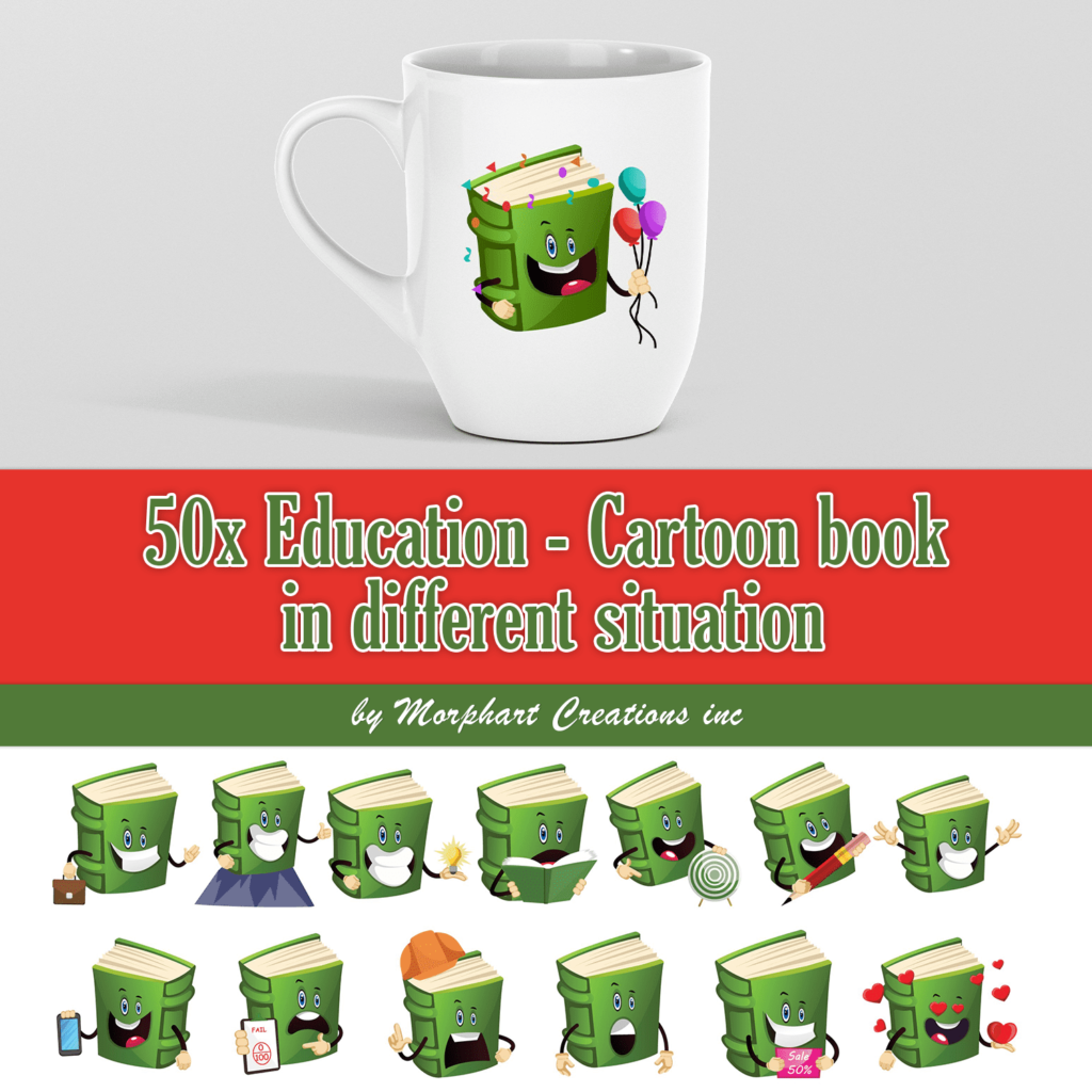 50 Education - Cartoon Book In Different Situation – MasterBundles