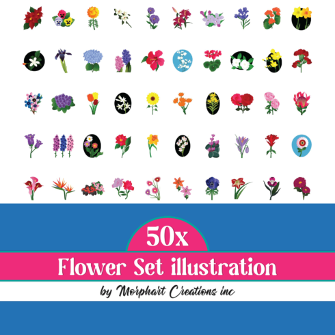 50 Flower Set Illustration – MasterBundles