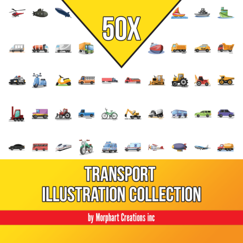 50 Transport Illustration Collection – MasterBundles