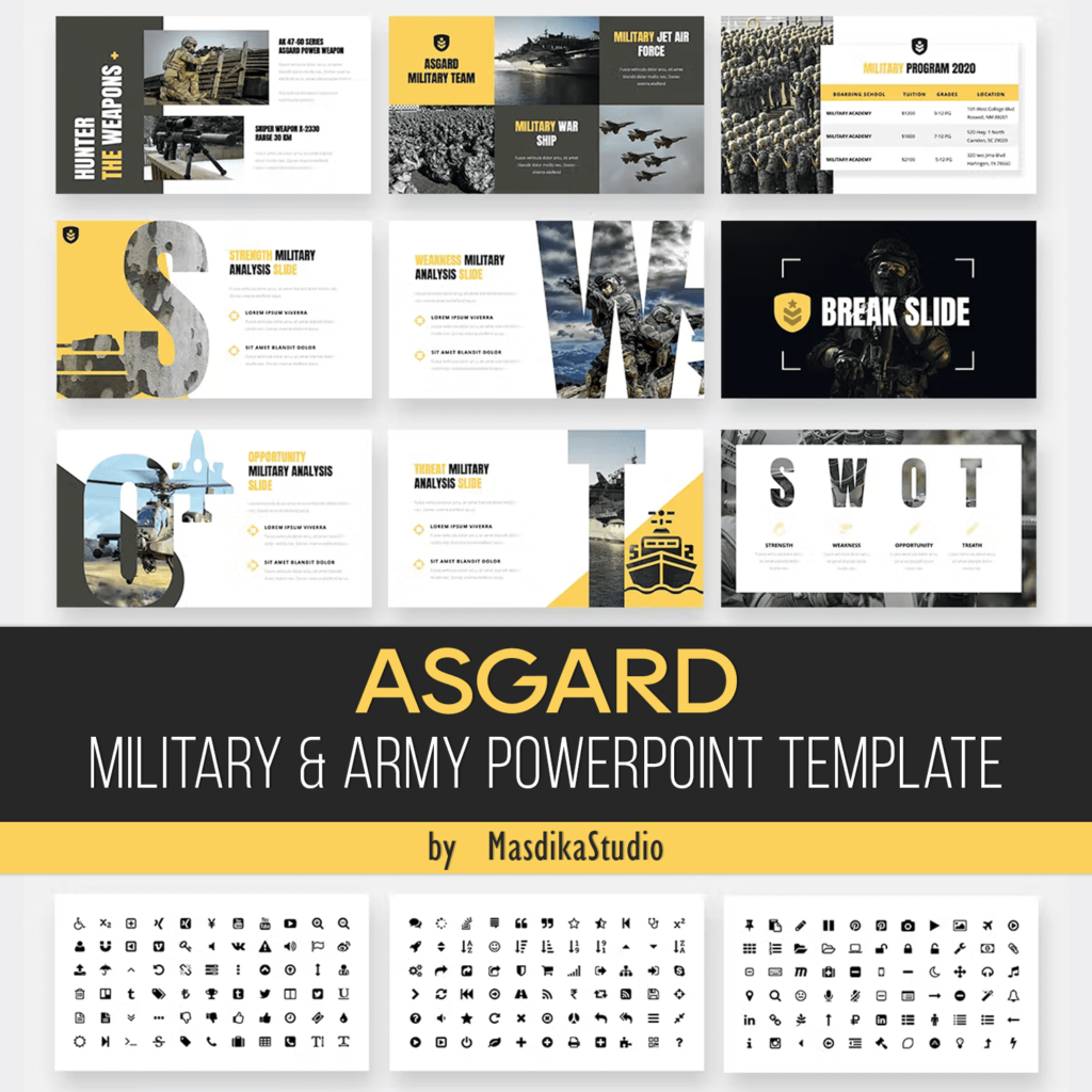 Asgard - Military and Army Powerpoint Template – MasterBundles