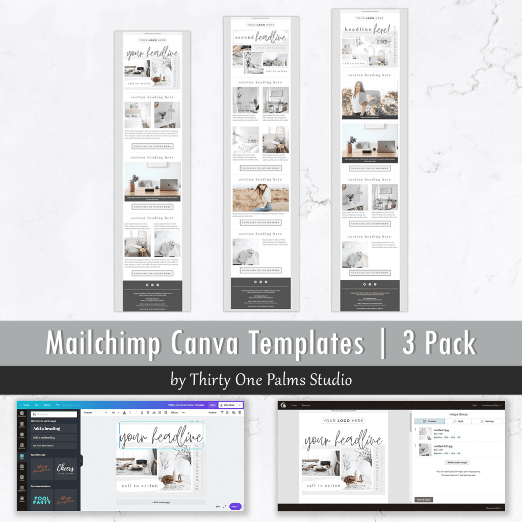 3 Pack Mailchimp Canva Templates – MasterBundles