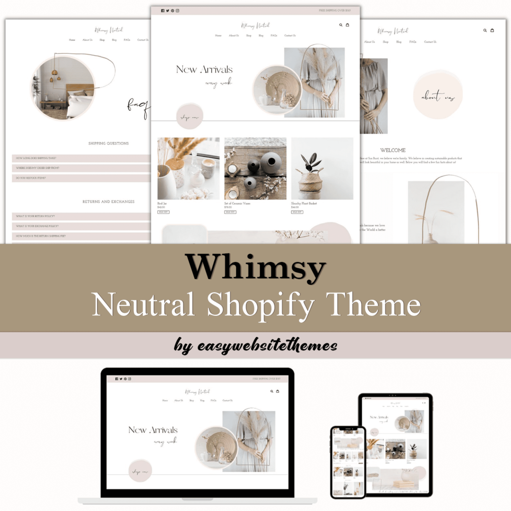 Neutral Shopify Theme | Whimsy – MasterBundles