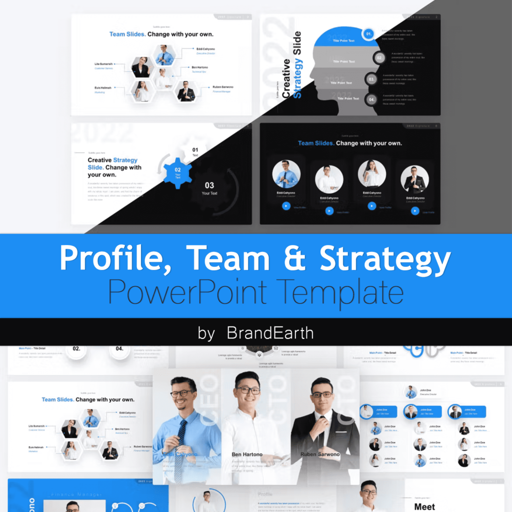 Profile, Team & Strategy Powerpoint Template – MasterBundles
