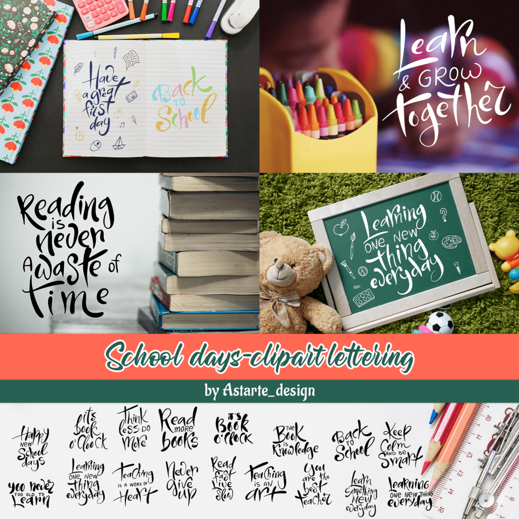 School Days - Clipart + Lettering – MasterBundles