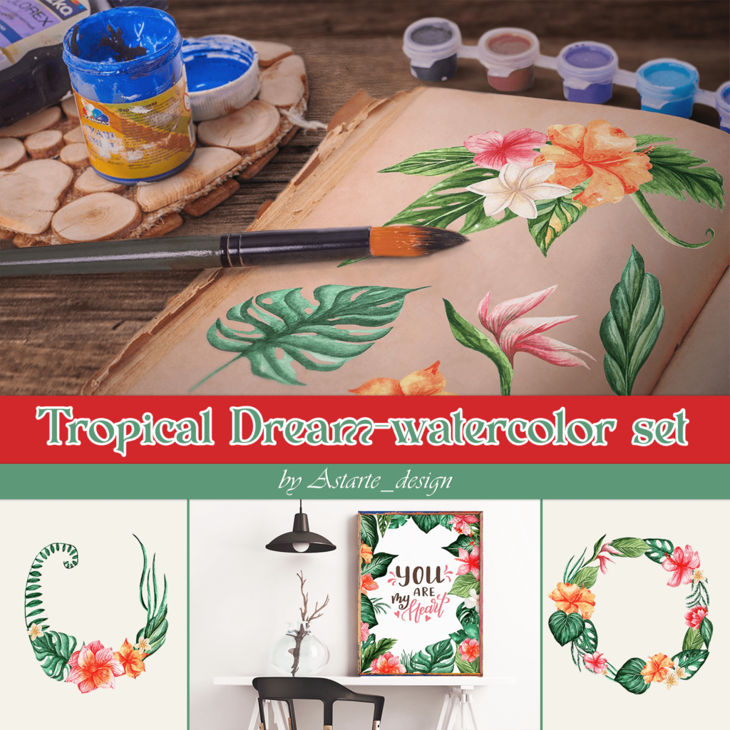 Tropical Dream Watercolor Set – MasterBundles