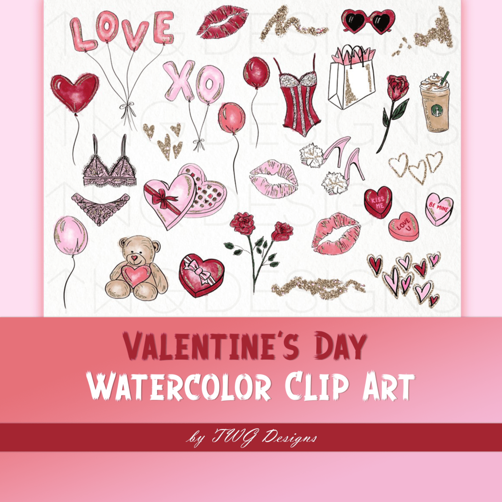 Valentine\'s Day Digital Stickers Pack PNG | MasterBundles