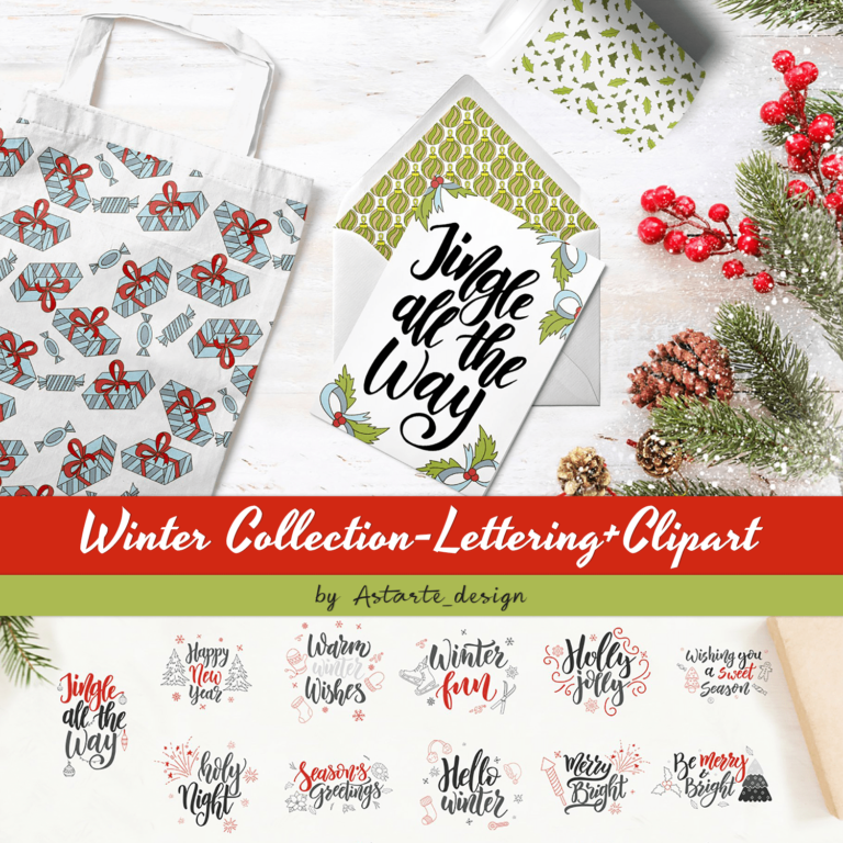 Winter Collection - Lettering+Clipart – MasterBundles
