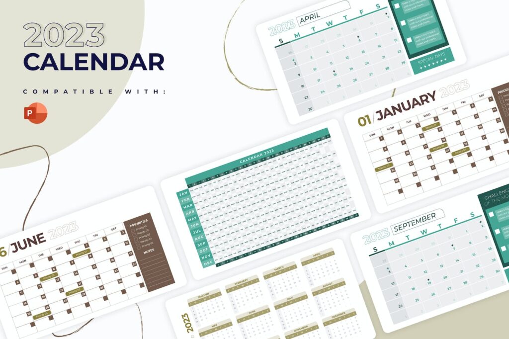 2023 Calendar Slides Powerpoint Infographics – MasterBundles