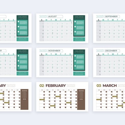 2023 Calendar Slides Powerpoint Infographics | Master Bundles