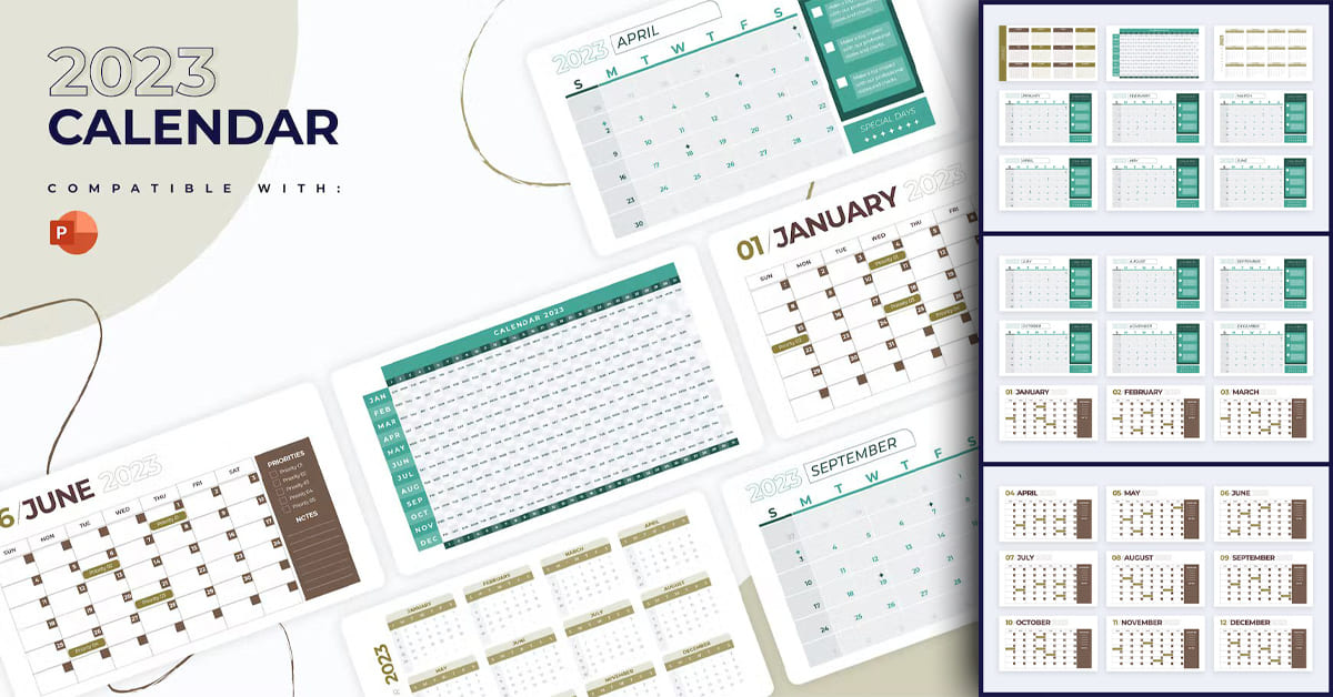 2023 Calendar Slides Powerpoint Infographics – MasterBundles