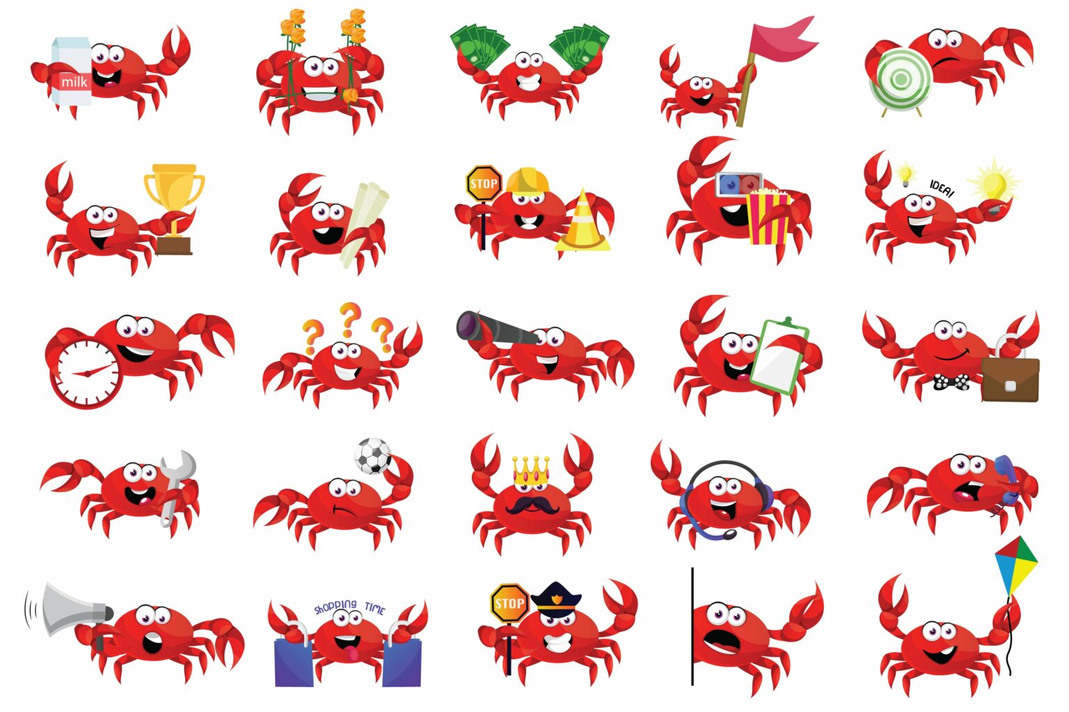 50 Crab Character and Mascot Collection Illustration – MasterBundles