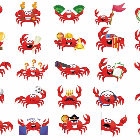 50 Crab Character and Mascot Collection Illustration – MasterBundles