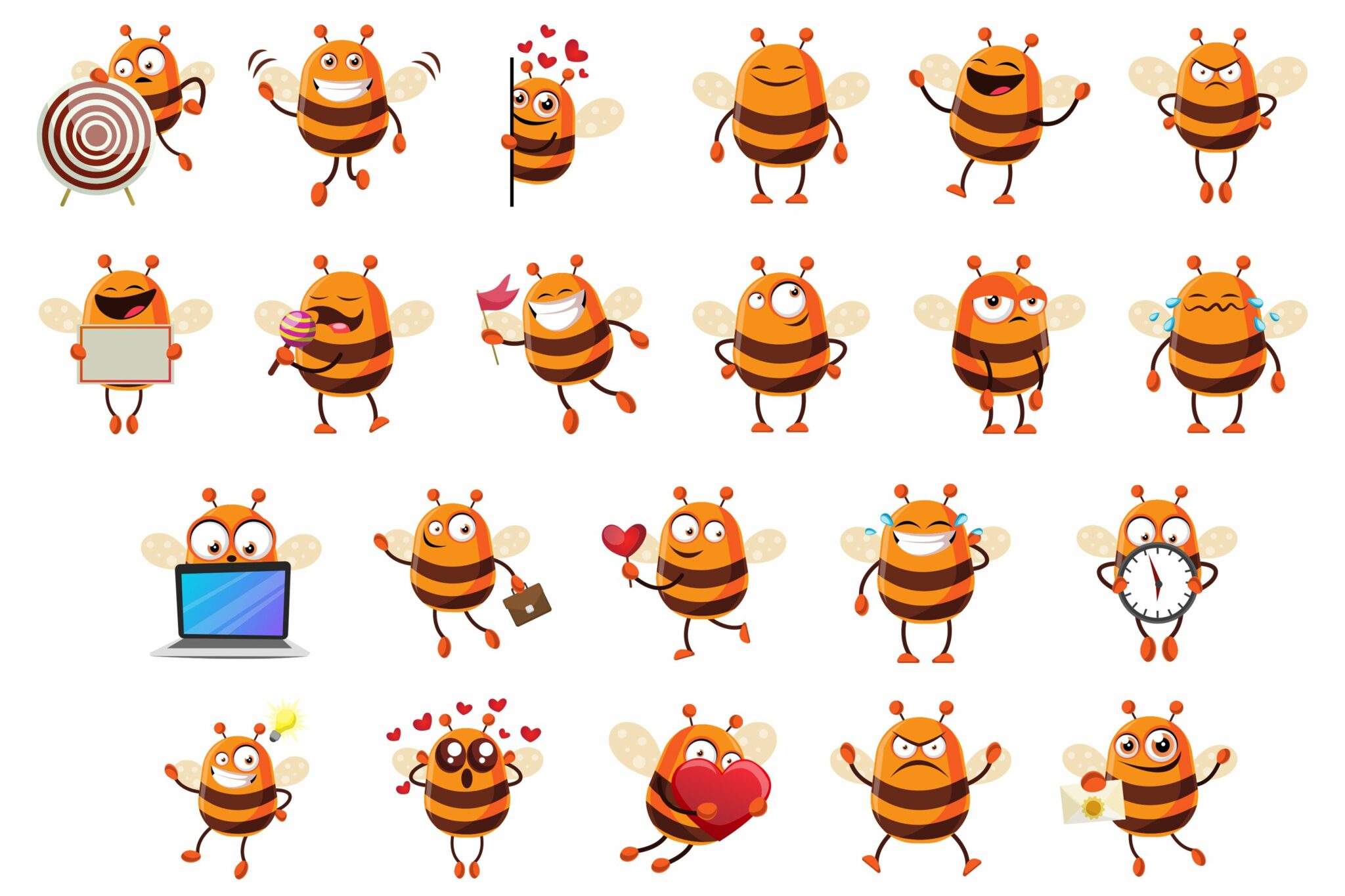 22 Bee Emoticon Collection Illustration – MasterBundles