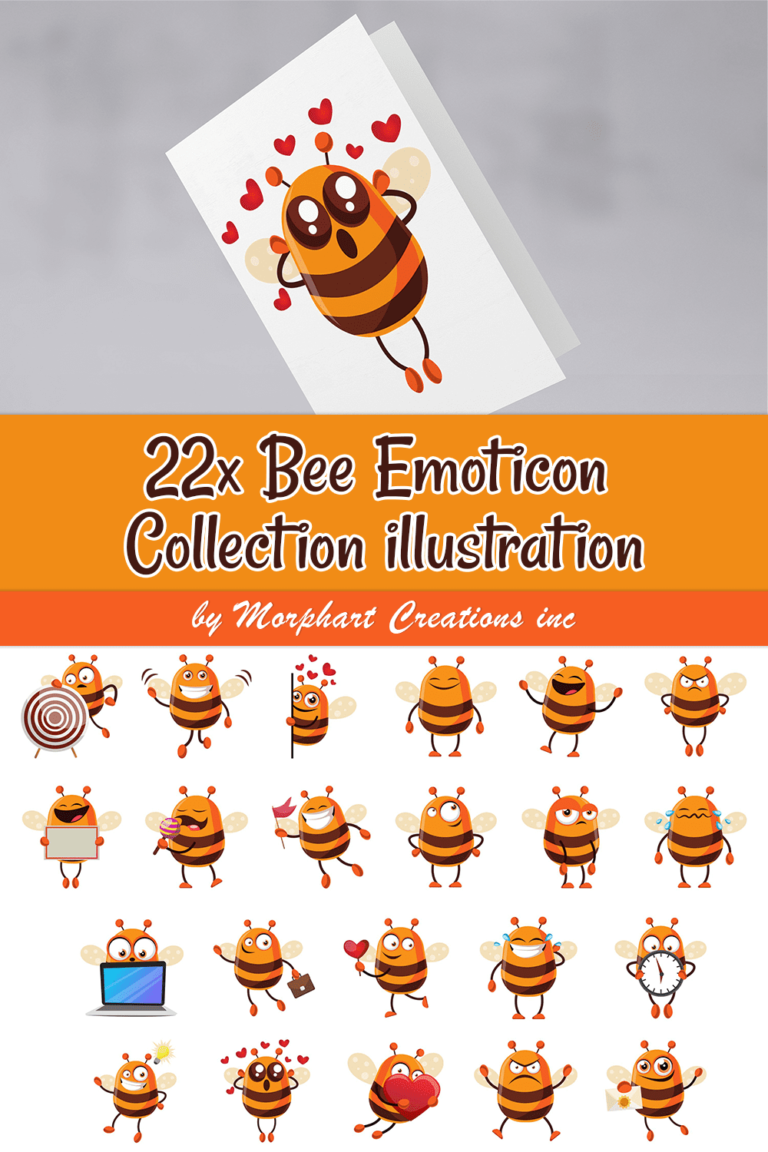 22 Bee Emoticon Collection Illustration – MasterBundles