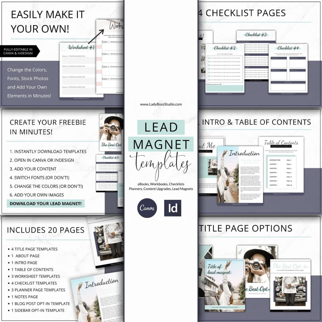 Lead Magnet Templates Canva InDesign – MasterBundles