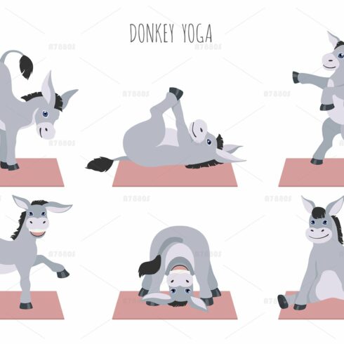 Donkey Yoga Illustrations | MasterBundles