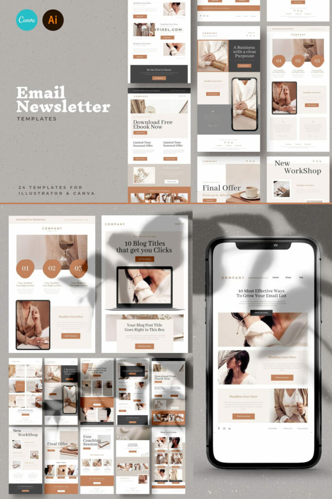 24 Canva Newsletter Templates – MasterBundles