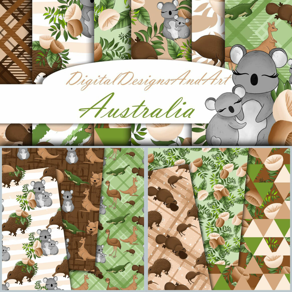 Australian Animals Clipart and Pattern – MasterBundles
