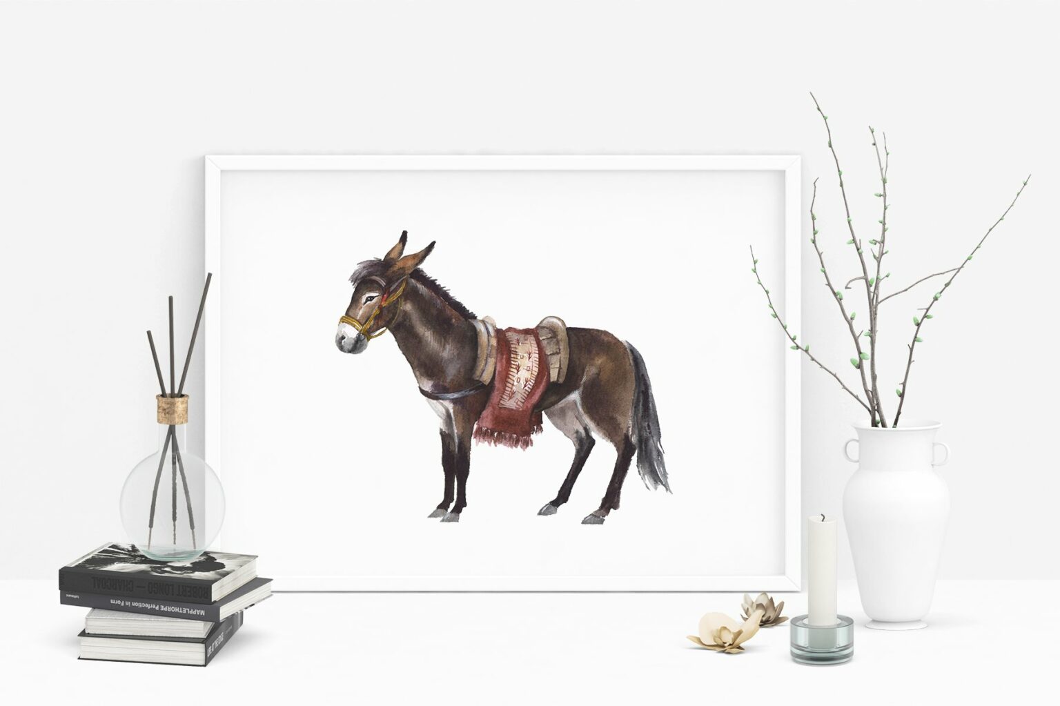 Farm Animal Clipart. Watercolor Donkey. – MasterBundles